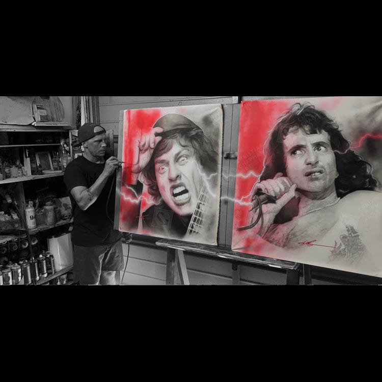 'Bon Scott & Angus Young Diptych' | Christian Chapman Art
